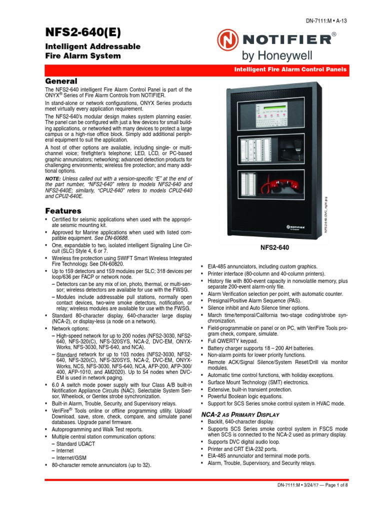 NFS2-640 Manual | PDF | Amplifier | Computer Network