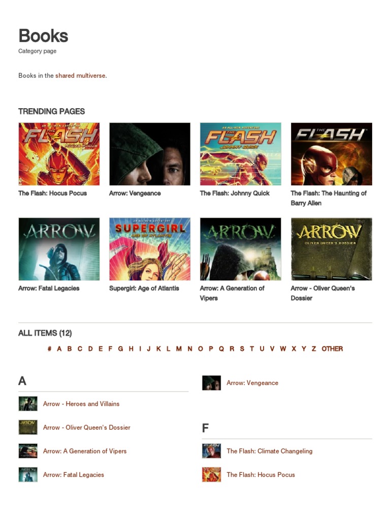 Arrowverse Book Overview | PDF | Young Adult