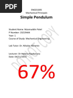 Simple Pendulum Lab Report | PDF | Pendulum | Physics