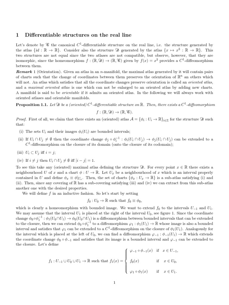 Differentiable Structures On The Real Line | PDF | Differentiable Manifold | Manifold