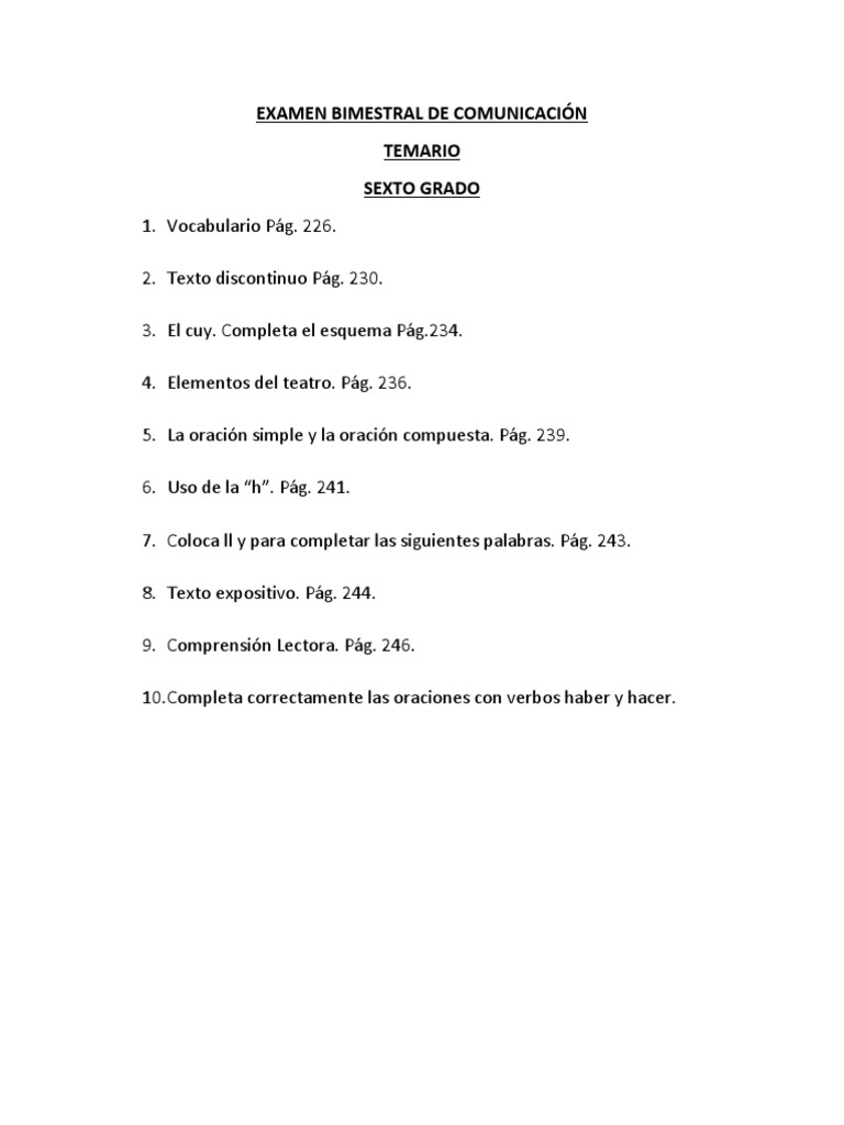 Examen Bimestral de Comunicación | PDF | Asunto (gramática) | Oración (Lingüística)