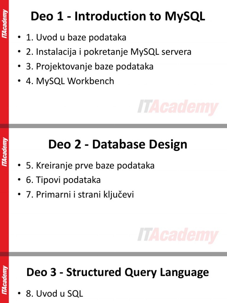 Deo 1 - Introduction To Mysql | PDF
