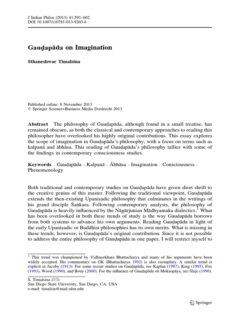 Gaudapada On Imagination | PDF | Advaita Vedanta | Consciousness