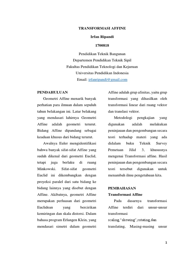 Transformasi Affine | PDF