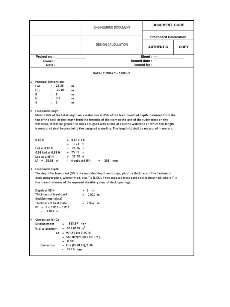Freeboard Calculation | PDF | Heavy Industry | Naval Warfare