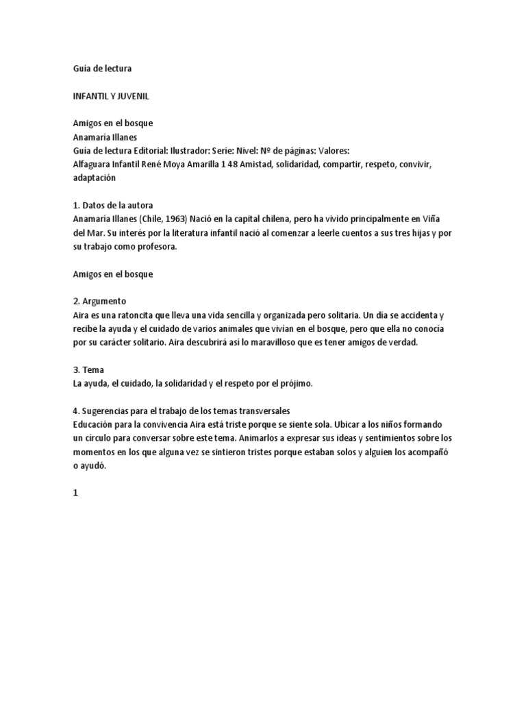 Amigos En El Bosque Pdf Dibujo Cuentos