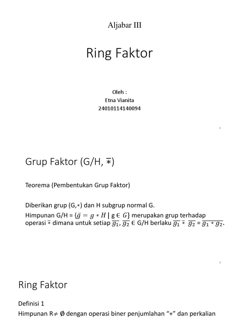 Ring Faktor | PDF