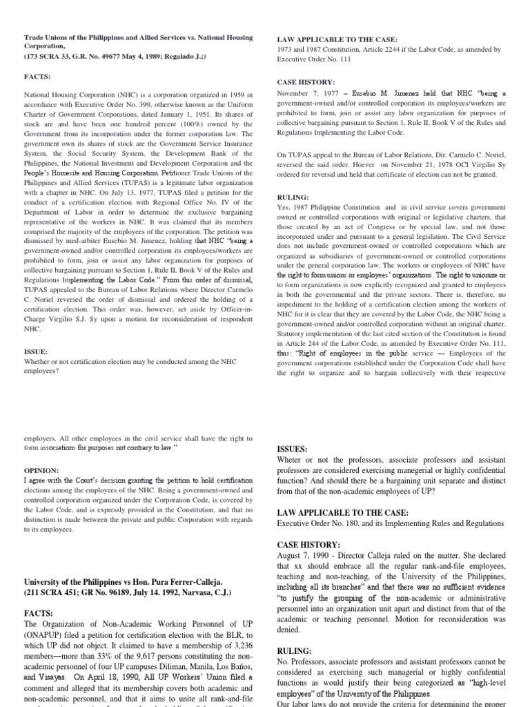 Trade Unions of The Philippines and Allied Services Vs | PDF | Labour ...