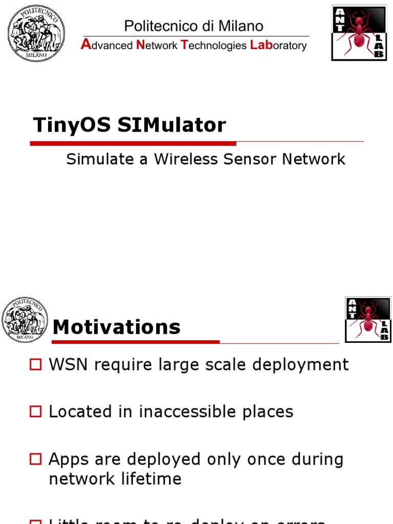 Tinyos Simulator Politecnico Di Milano Pdf Wireless Sensor Network Simulation