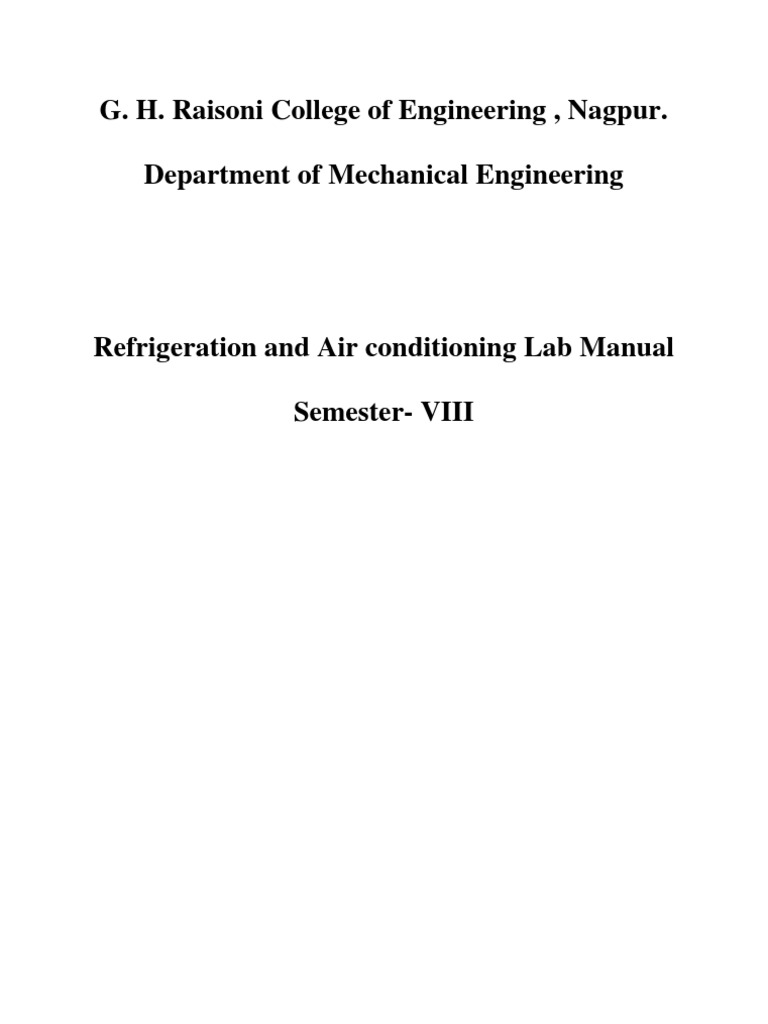 RAC Manual | PDF | Air Conditioning | Refrigeration
