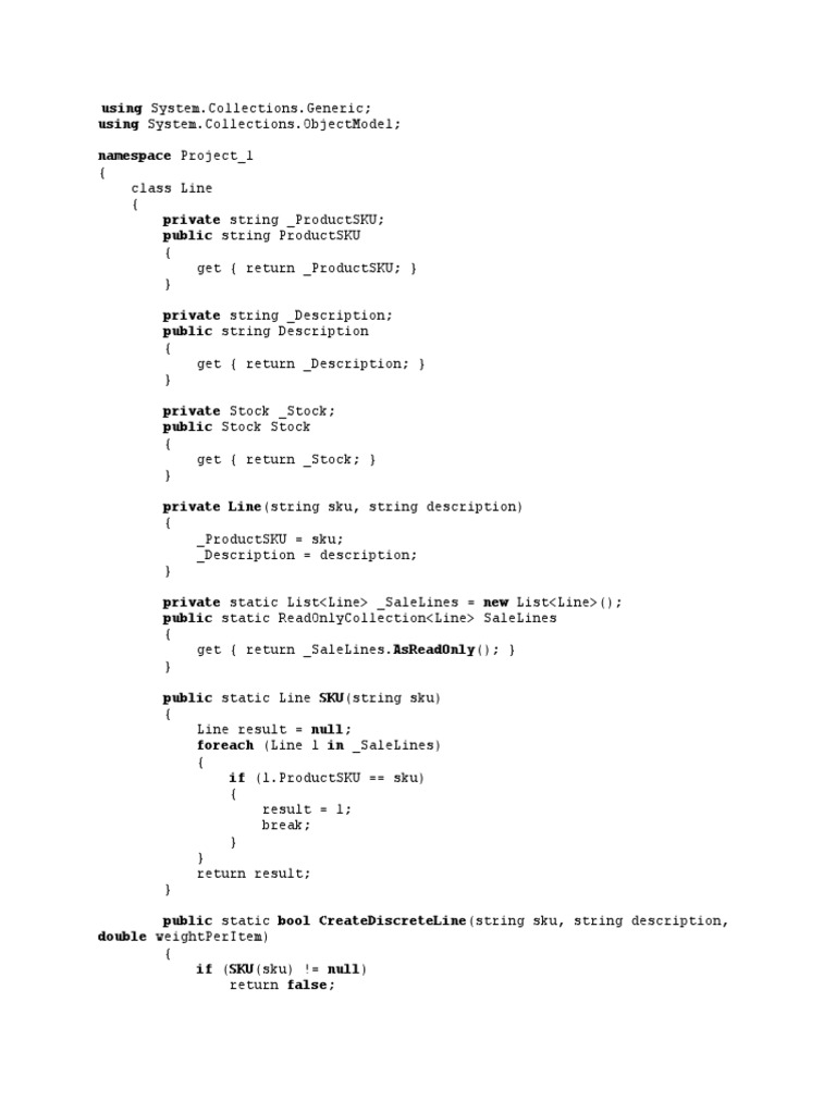 Using System - Collections.Generic Using System - Collections.Objectmodel Namespace Project - 1 ...
