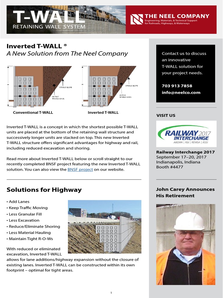 Inverted T-WALL ®: A New Solution From The Neel Company | PDF | Rail ...