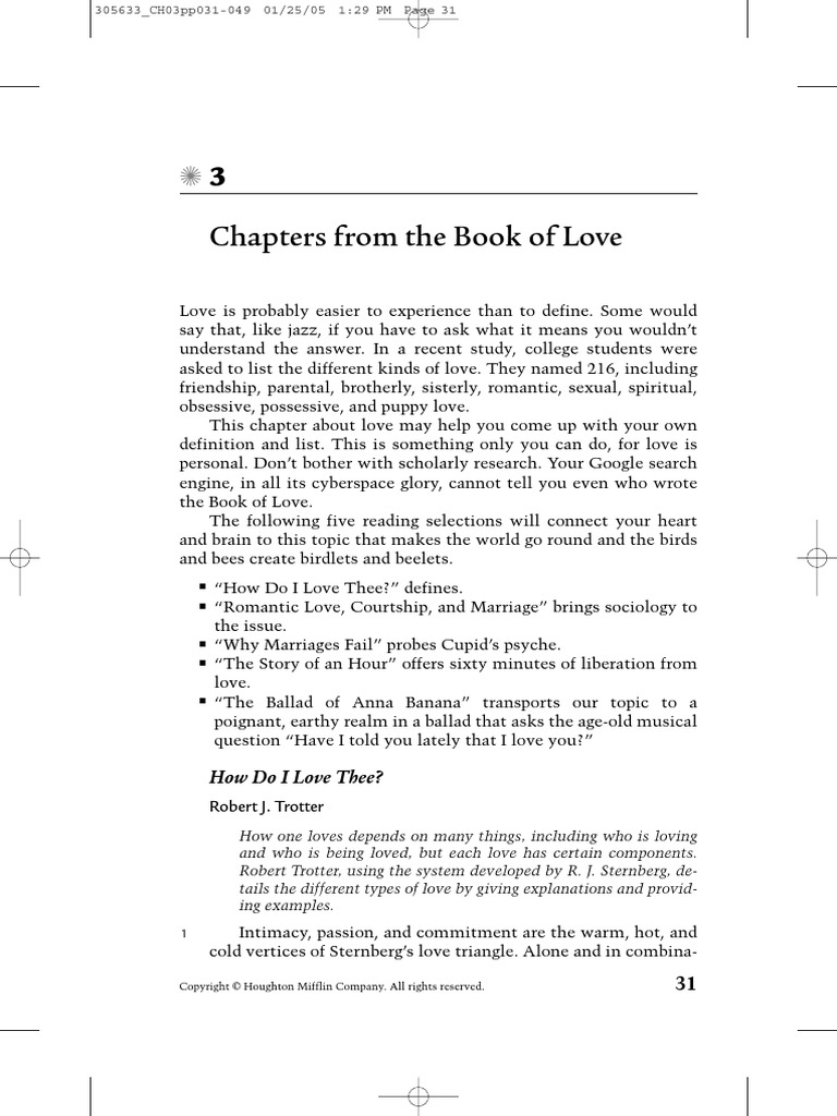 The Book of Love - 3 Chapters PDF | PDF | Romance (Love) | Love