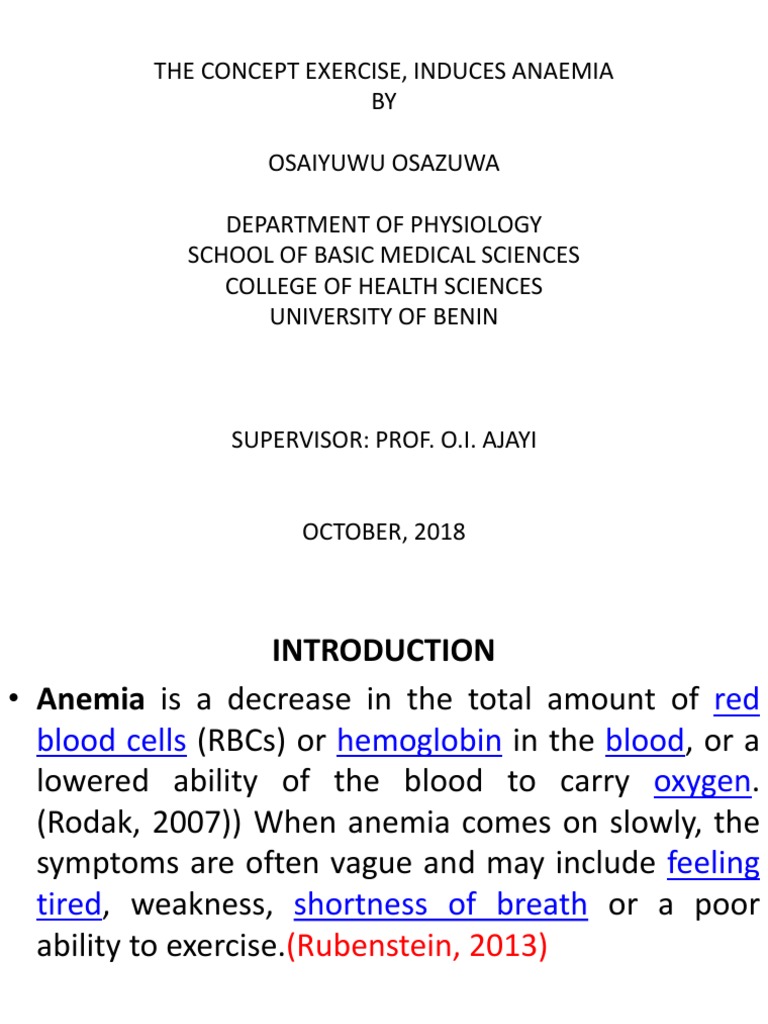Exercise-Induced Anemia Explained | PDF | Anemia | Red Blood Cell