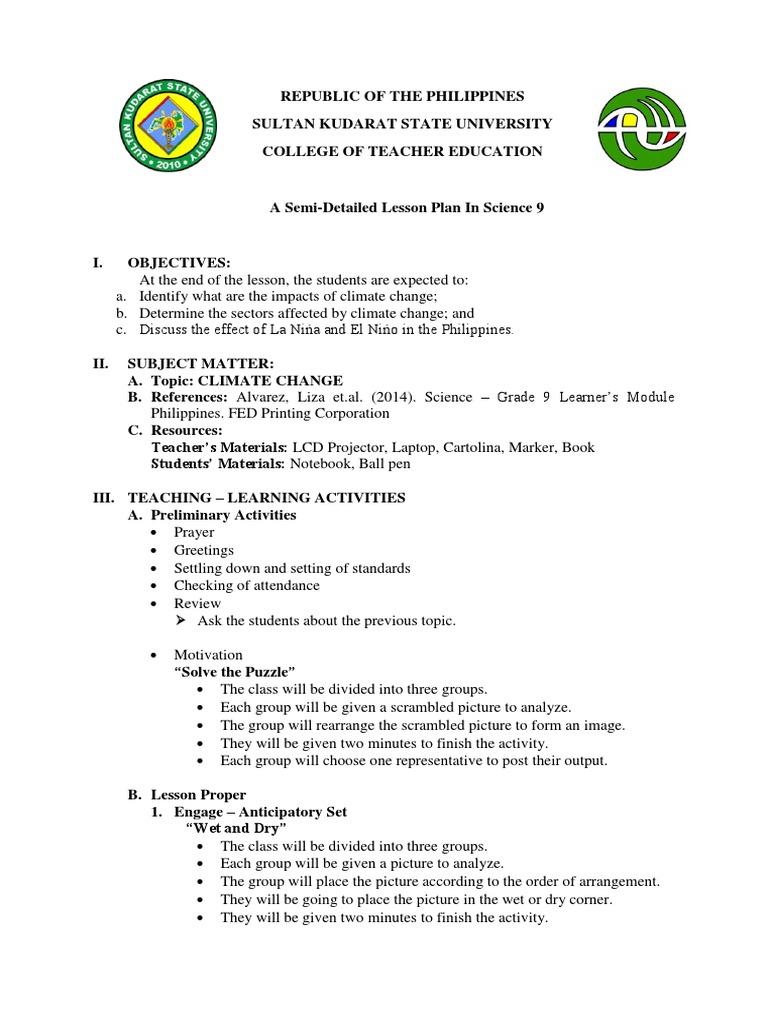 Climate Lesson Plan | PDF | El Niño | Lesson Plan