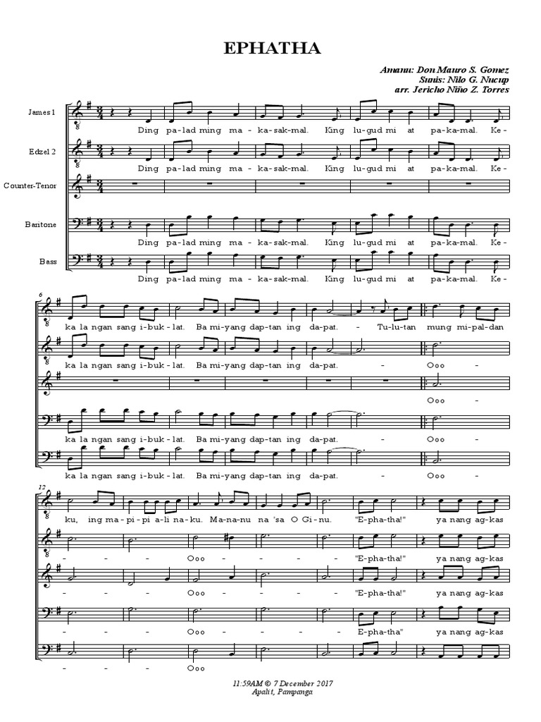 Ephatha For NSFP Male | PDF