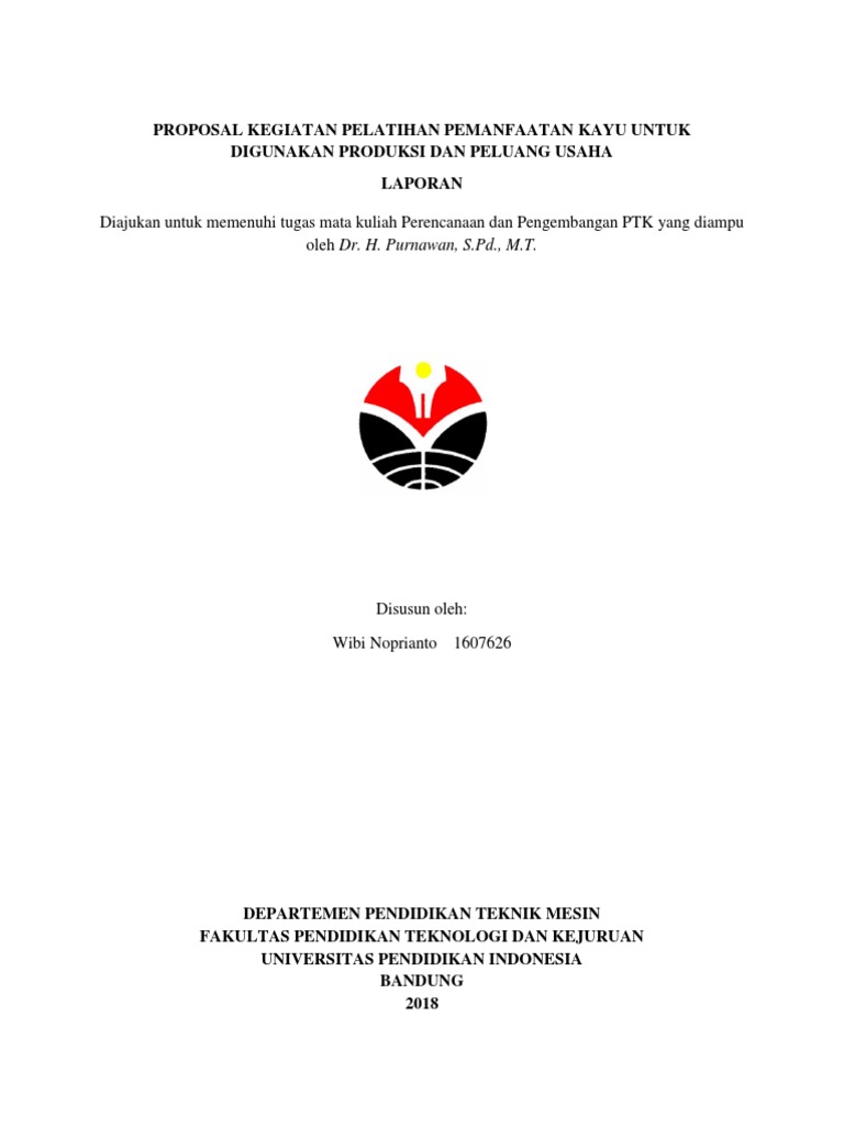 Proposal Pelatihan Pemanfaatan Kayu Untuk Produksi Dan Peluang Usaha | PDF