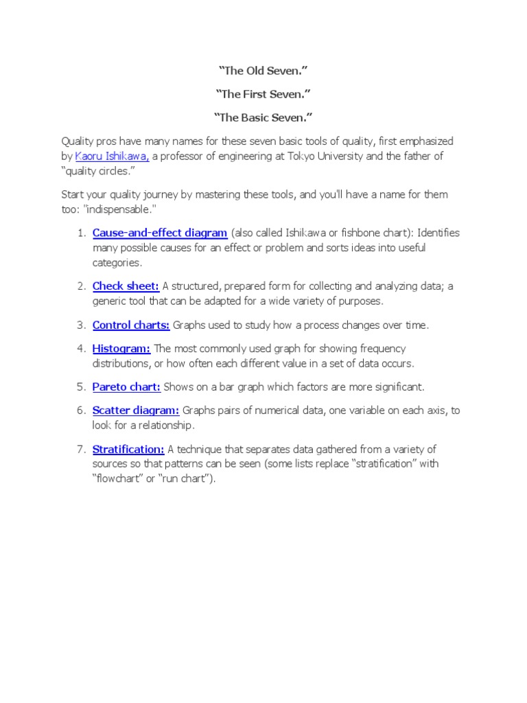 7 Old Quality Tools | PDF | Scatter Plot | Causality