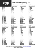 Second Grade Master Spelling Lists | PDF | Linguistics