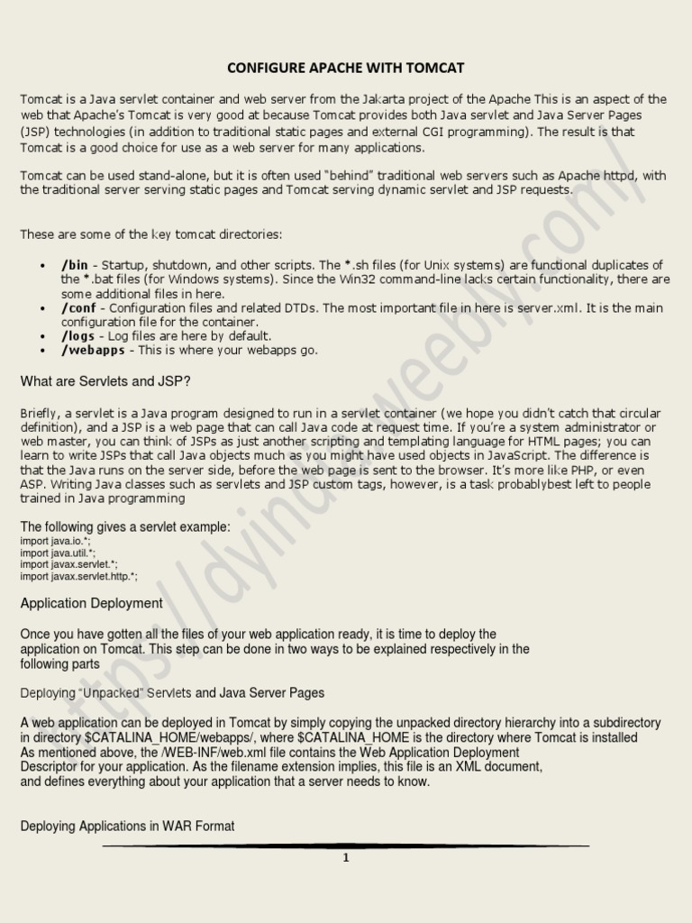 Apache Tomcat | PDF | Java Server Pages | Java Servlet