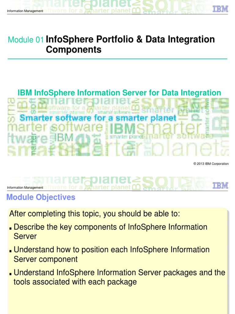 Module 01 InfoSphere Portfolio Data Integration Components | PDF | Data Quality | Information ...