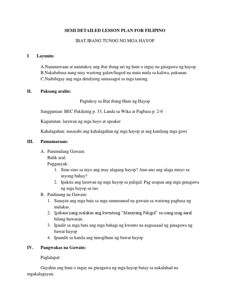 Semi Detailed Lesson Plan | PDF