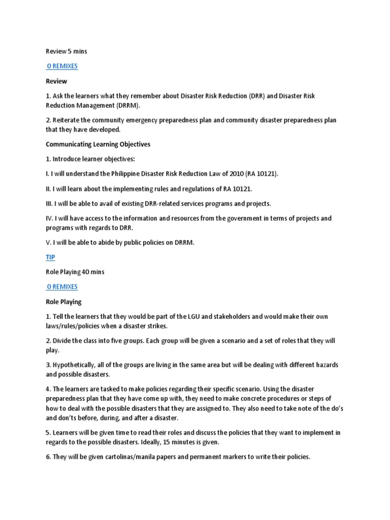DRRR Review Topics | PDF | Disaster Risk Reduction | Emergency Management