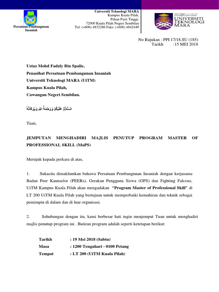 Jemputan Penceramah 1 | PDF