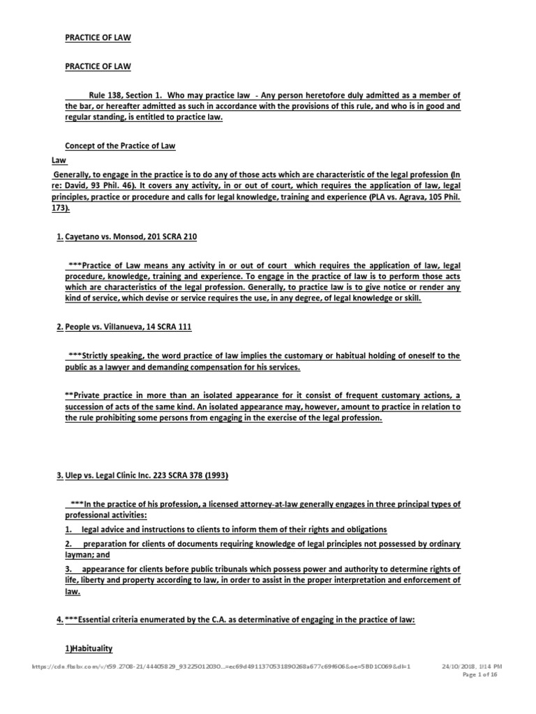 Practice of Law | Download Free PDF | Practice Of Law | Lawyer