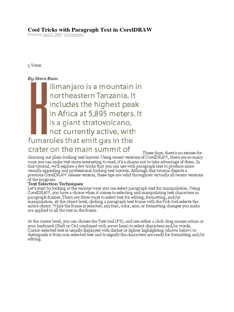 Corel Draw Zadaci Sa Resenjem | PDF | Typefaces | Paragraph