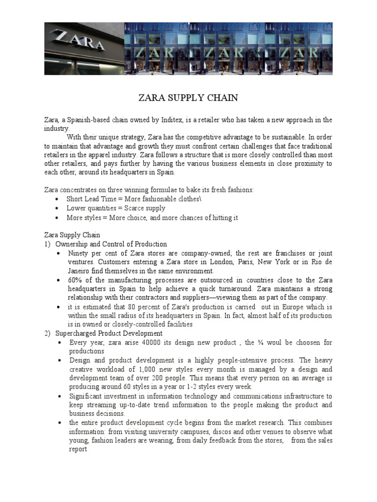 Zara's Strategic Supply Chain Model | PDF | Retail | Procurement