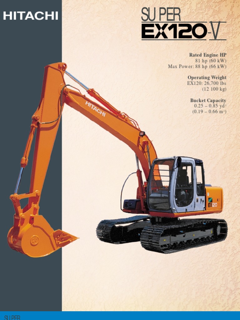 Hitachi EX120 Excavator Specifications | PDF | Horsepower | Engines