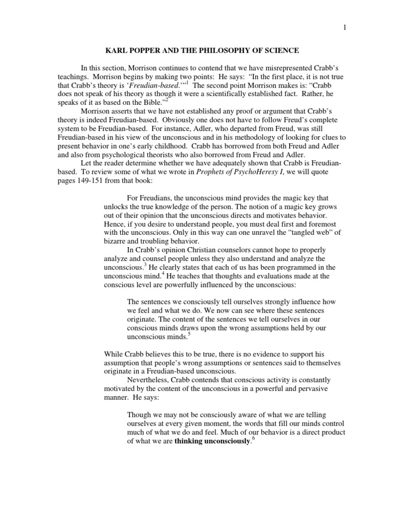 Karl Popper and The Philosophy of Science | PDF | Unconscious Mind ...