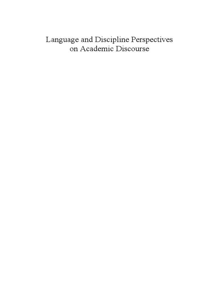 Language and Discipline Perspectives On Academic Discourse | Download ...