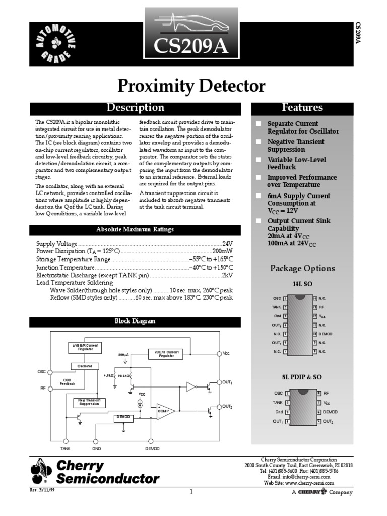 Datasheet CS209A | PDF | Inductor | Capacitor