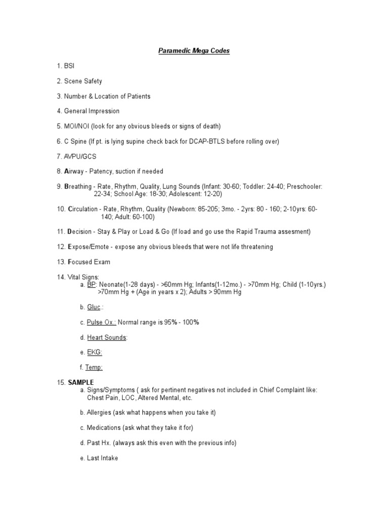 Paramedic Megacodes | PDF | Heart Failure | Cardiopulmonary Resuscitation