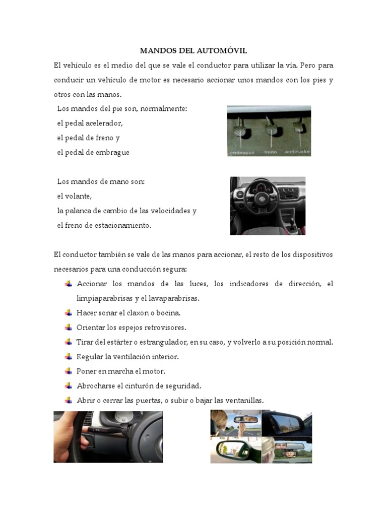 Mandos Del Automóvil | PDF | Embrague | Transmisión (Mecánica)