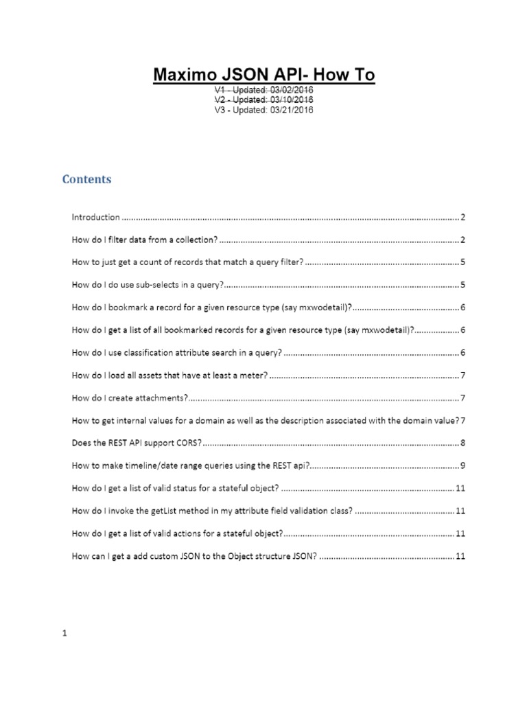 Maximo JSON API | PDF