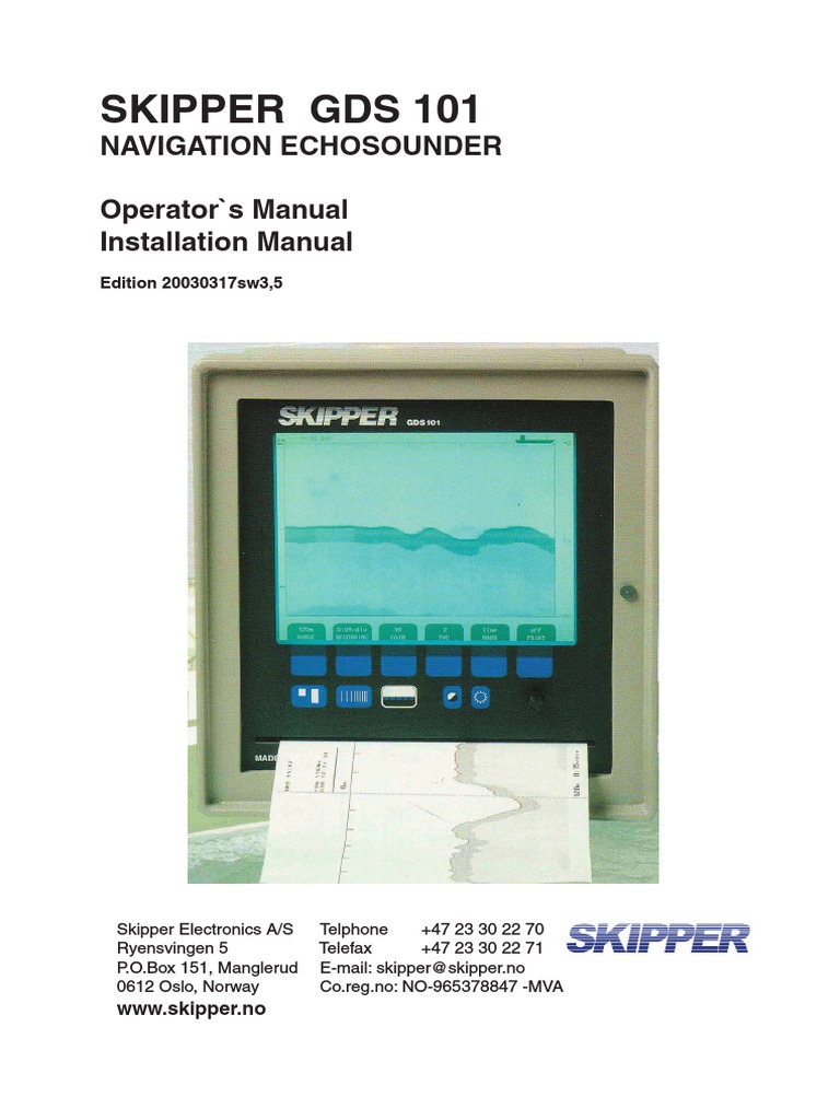 Skipper GDS Digital Sonar | PDF | Backlight | Printer (Computing)