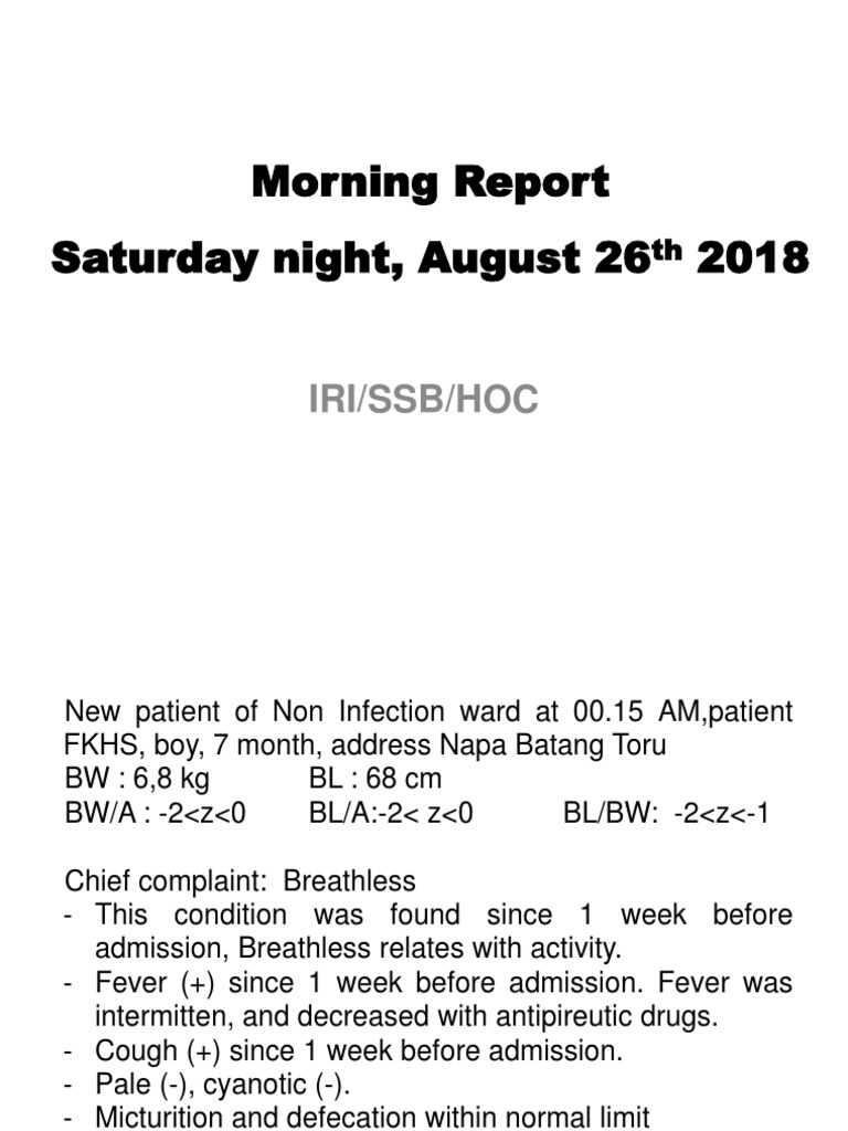 Morning Report Saturday Night, August 26 2018: Iri/Ssb/Hoc | PDF ...