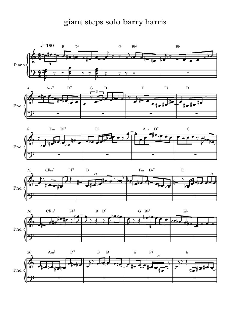 Giant Steps Solo Barry Harris - Partitura Completa | PDF