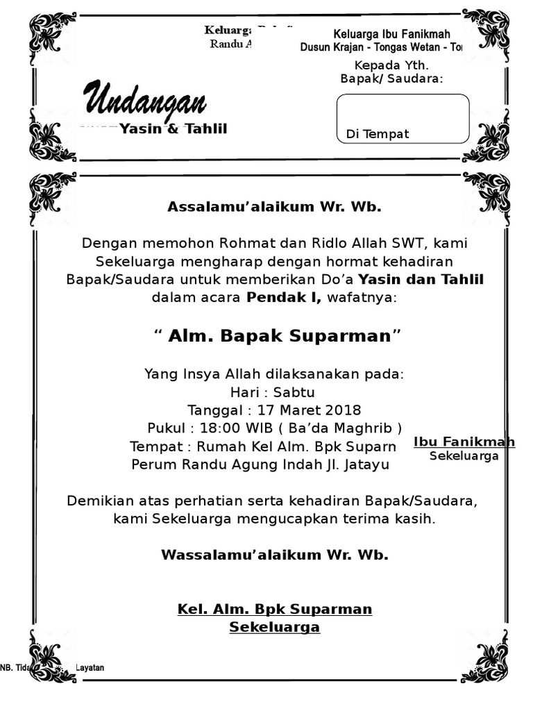 Do'a Tahlil Pendak 1 | PDF