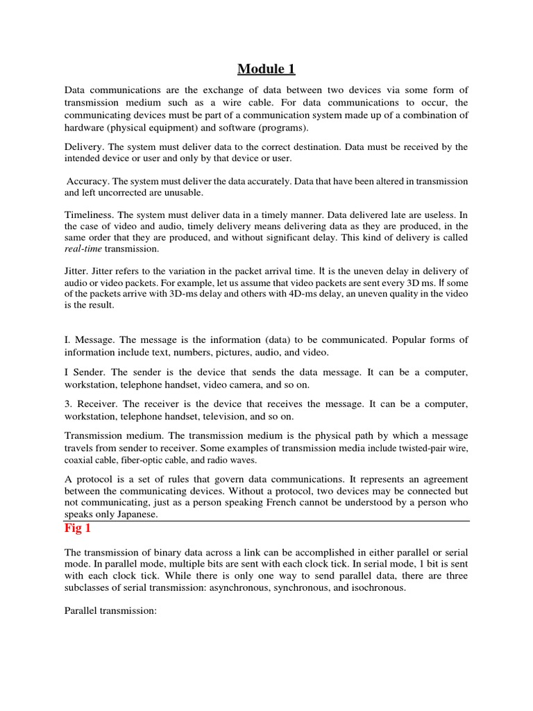 CCN Module 1 Notes | PDF | Data Transmission | Computer Network