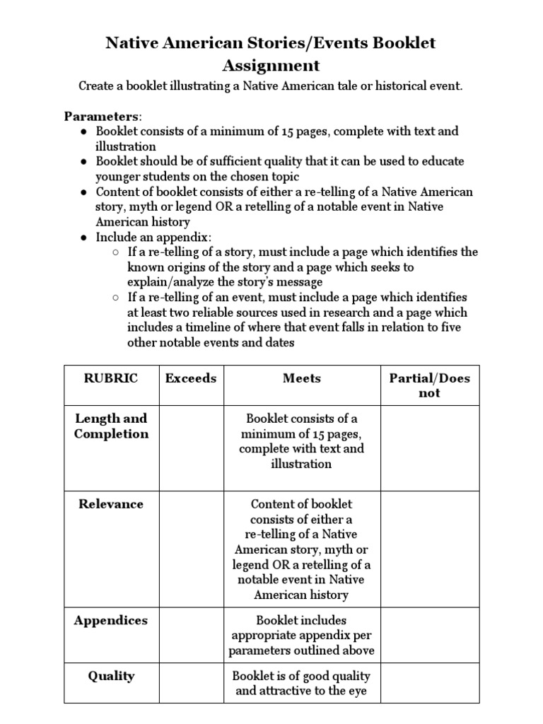 Native American Stories Booklet | PDF