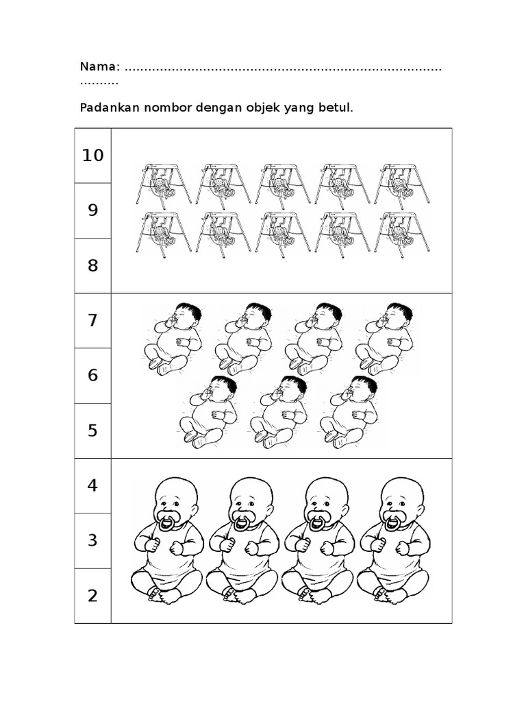 Panduan Padanan Nombor dan Objek | PDF | Game & Aktivitas | Griya & Taman