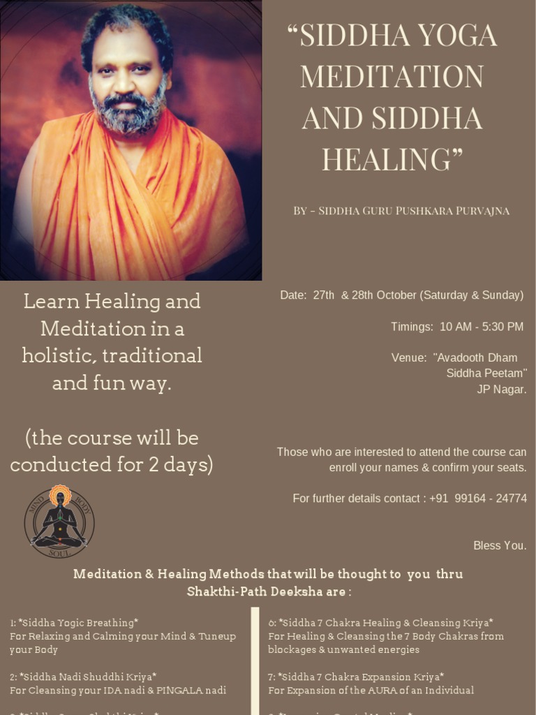 Siddha Yoga Meditationand Siddha Healing | PDF | Chakra | Meditation