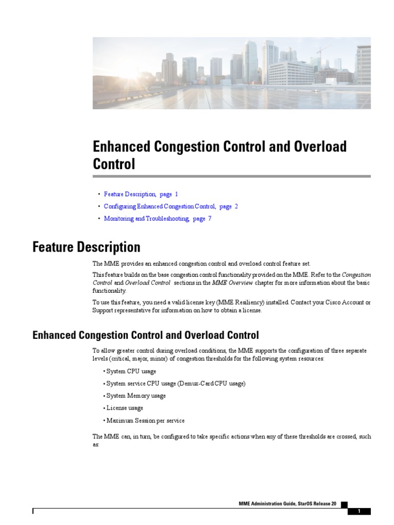 Enhanced Congestion Control and Overload Control: Feature Description ...