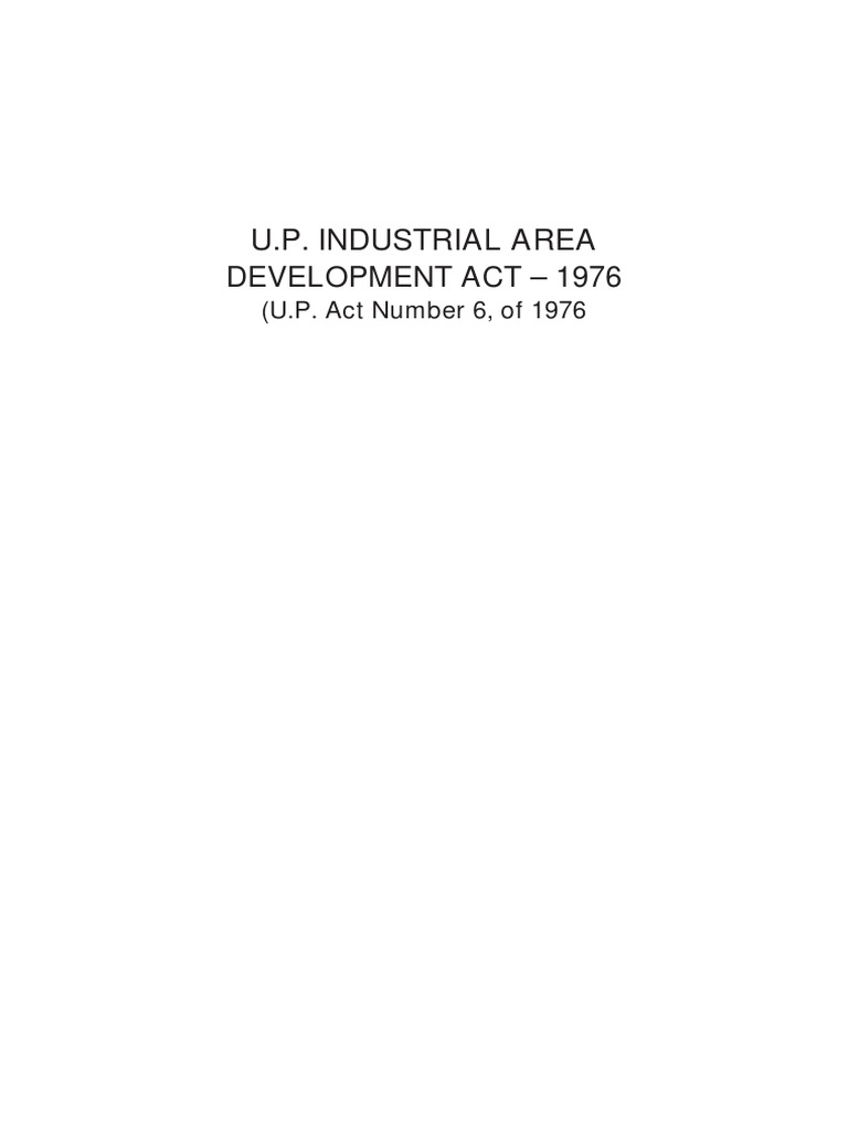 Uttar Pradesh Industrial Area Act 1976 | PDF | Building | Fine (Penalty)
