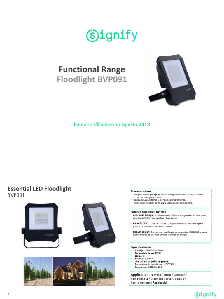 Proyector LED BVP091: Eficiencia y Diseño | PDF | Diodo emisor de luz ...