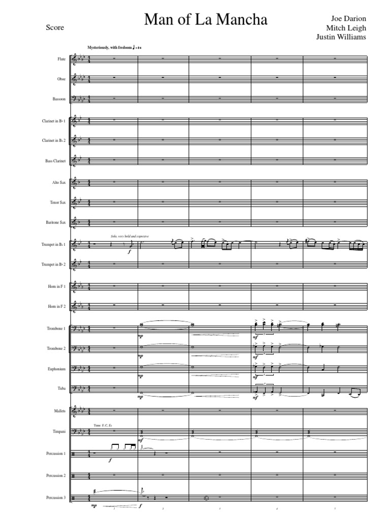 Man of La Mancha | PDF | Saxophone | Musical Instruments